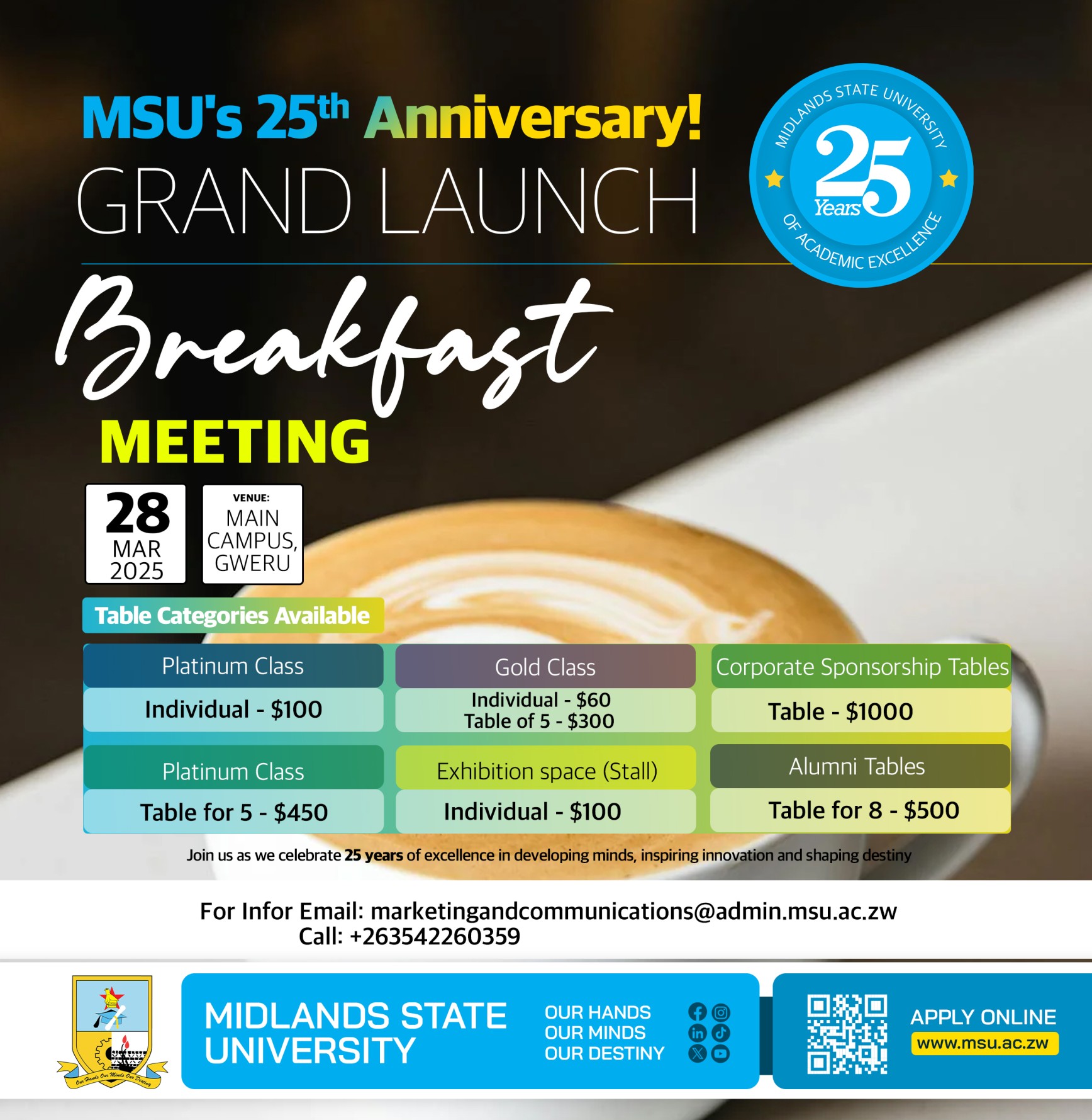 MSU's 25th Anniversary Grand Launch Breakfast - Midlands State University