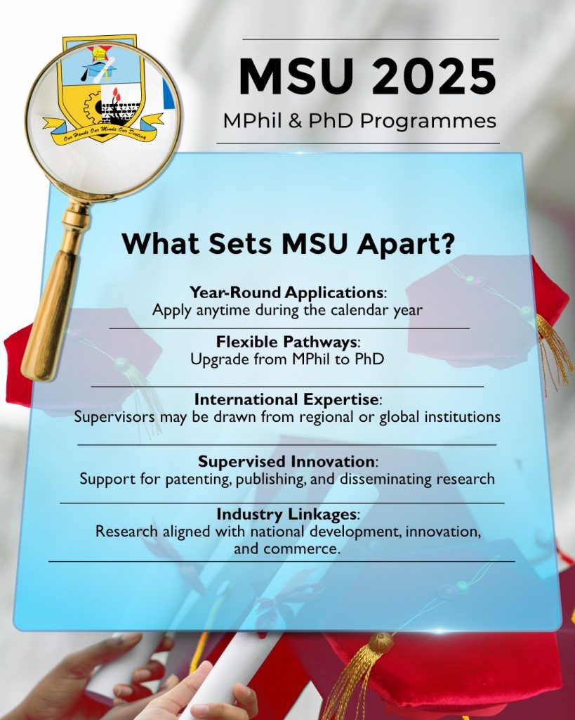 MSU 2025 MPhil & PhD Programmes - Midlands State University